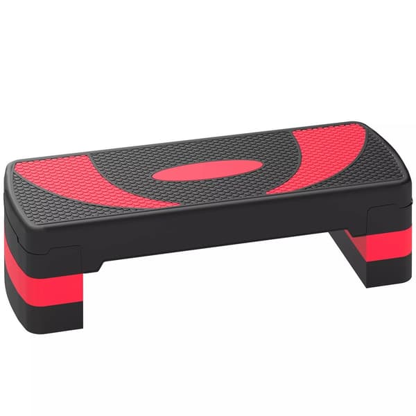 HOMCOM Steppbräde Aerobics-stege, höjdjusterbar med 3 nivåer (10/15/20 ...