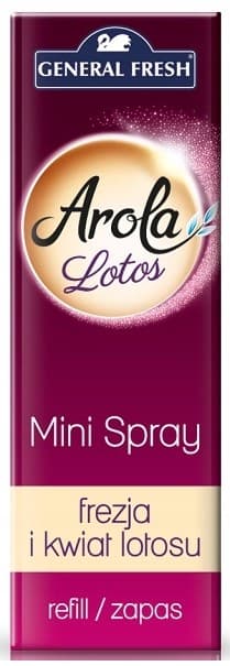 GENERAL FRESH AROLA MINI spray luftfräschare refill lotus freesia 15ml ...