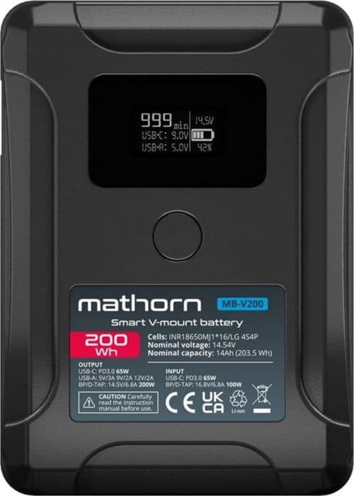 Canyon - MB-V200 - Mathorn-batteri 14 000 mAh PD65W OLED USB-C 200 Wh för V-montering | CDON