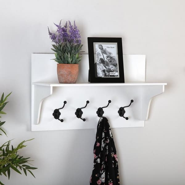 Hattehylle med knagger Versa Metall Tre MDF (35 x 20 x 60 cm) | CDON