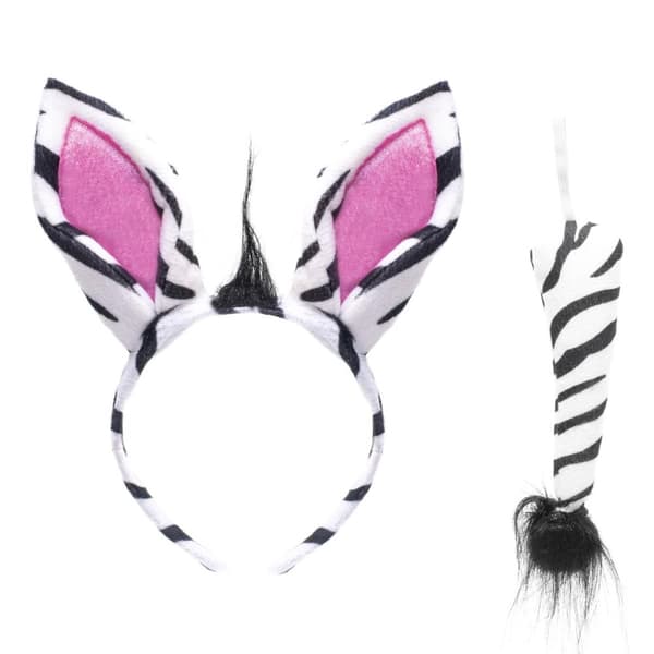 Zebra Pannband, Öron och Svans Set Madagaskar Zoo | CDON