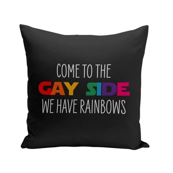 Svart Kuddfodral 40x40 Cm Come To The Gay Side We Have Rainbows Hbtq