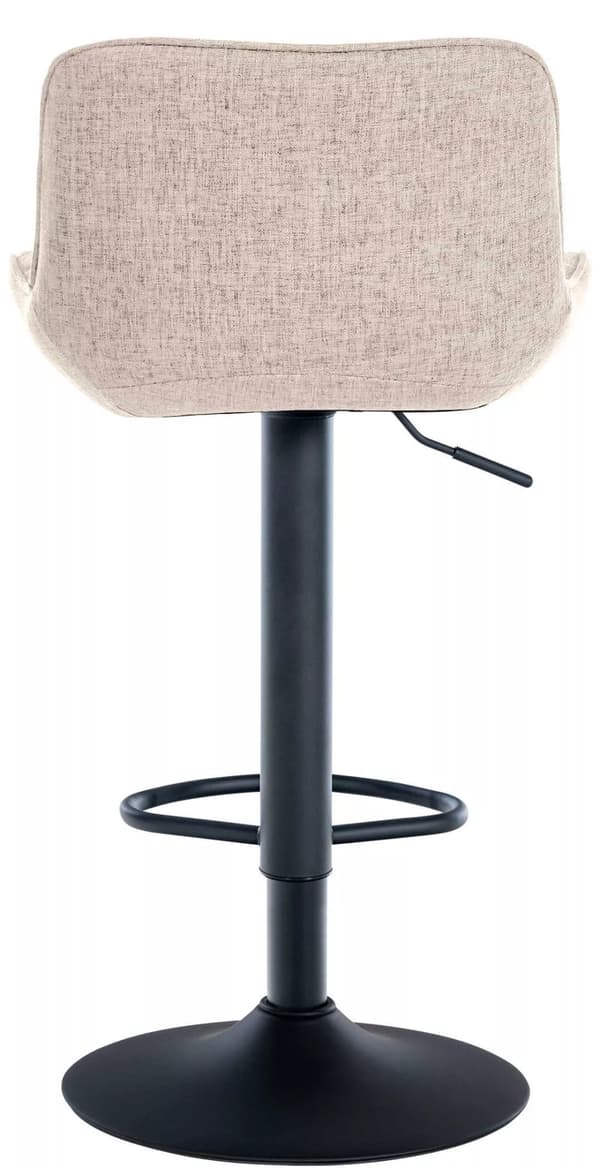 Minosa Taupe Fabric Bar Stool with Metal Frame, 360 Swivel, Adjustable ...