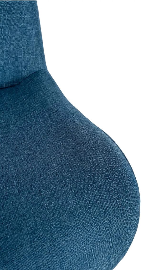 Solon Blue Velvet Bar Stool with Matte Black Metal Frame - Height ...