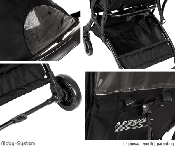 Moby-System klapvogn, kompakt klapvogn op til 15 kg, flytrailer, stor ...