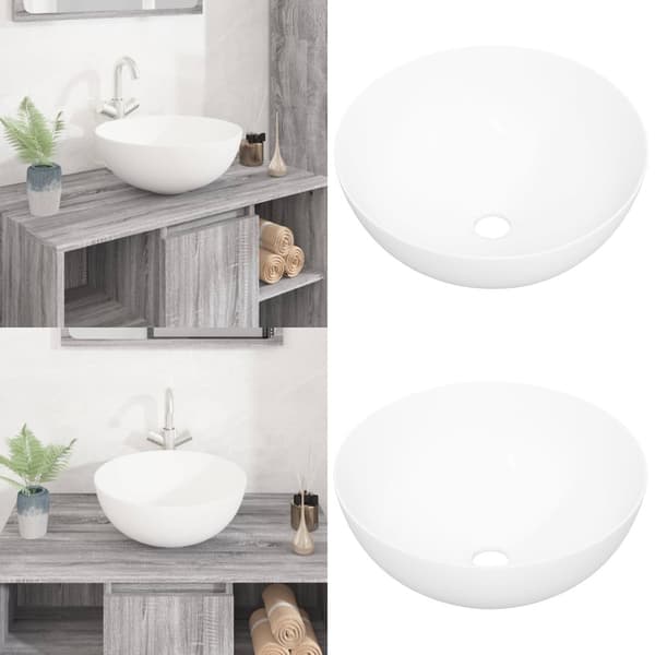 Handfat vit 36x15 cm keramik rund - Handfat - Handfat För Badrum - Home ...