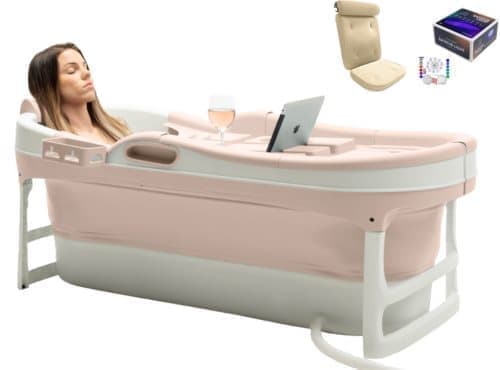HelloBath® Hopfällbart Badkar 148 cm – Extra Långt Bärbart Badkar för ...