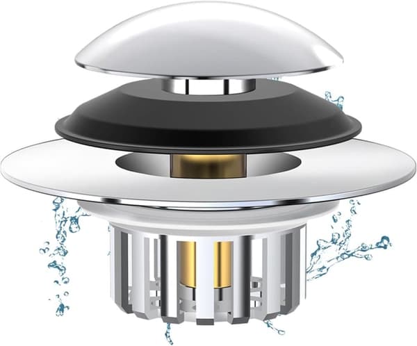 OBOSOE 3-i-1 Badekarprop med Hårsi – Pop-up Prop med Filterkurv, Anti ...