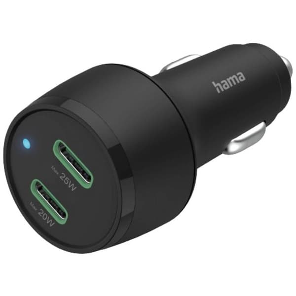 Hama Car Charger 45W USB-laddare 45 W 2x USB-C® Power Delivery Svart ...