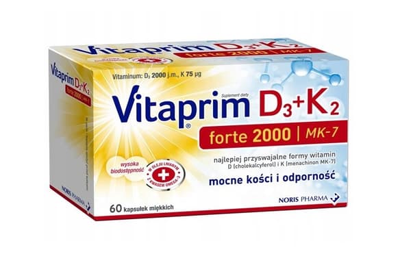 Vitaprim D3 Forte 2000 IE + K2, 60 kapslar | CDON