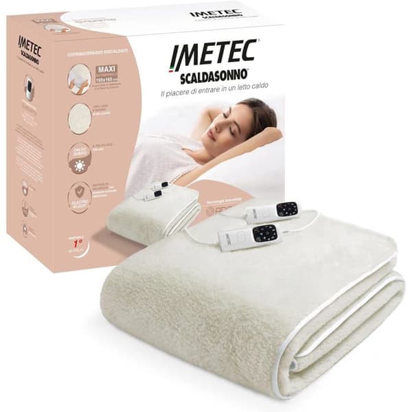 Imetec Adapto Maxi Double 195x165 cm, 100% Ull, 6 Temperaturnivåer | CDON