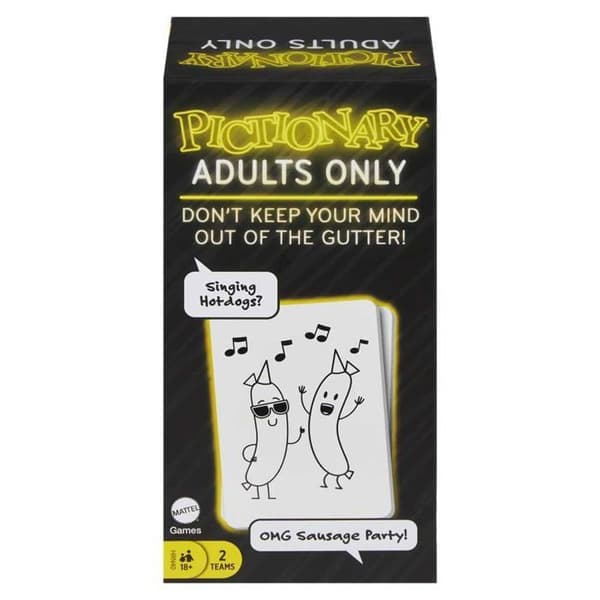 Sällskapsspel för vuxna - Mattel Games - Pictionary Adults Only ...