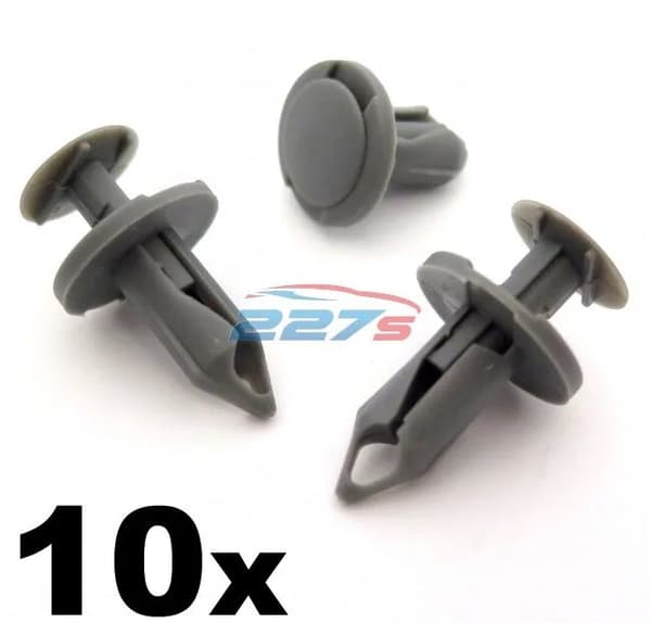 10x 8mm Long Mid Grey Trim Clips- Perfect for VW T4 & T5 Carpet & Van ...