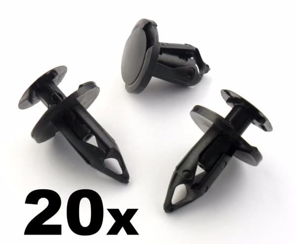 20x 8mm Long Black Trim Clips- Perfect for VW T4 & T5 Carpet & Van ...