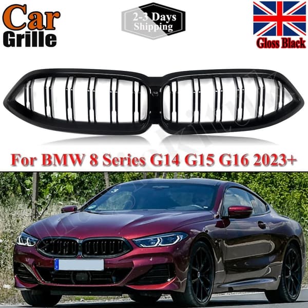 DOUBLE SLAT GLOSS BLACK KIDNEY GRILL FOR 2023+ FACELIFT BMW 8 SERIES ...