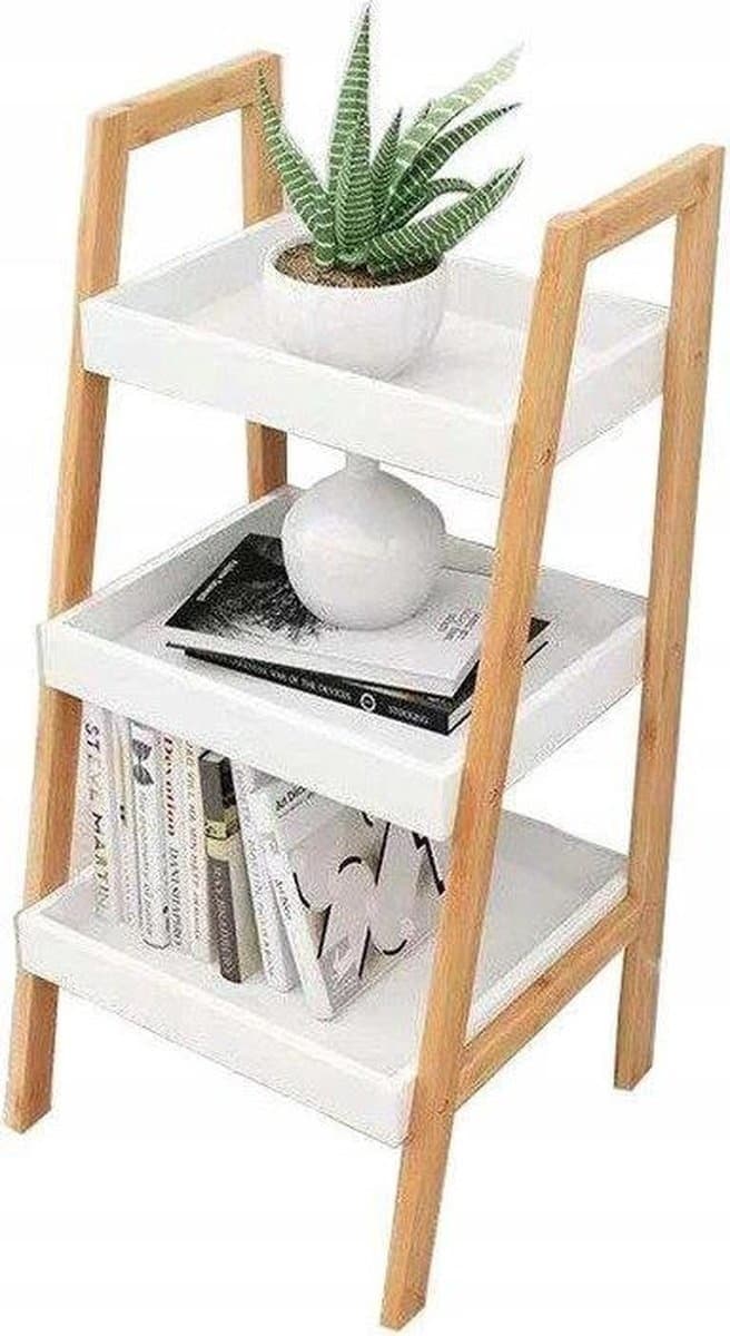 Reol - sengebord - entre skab - vinklet - hvid | CDON