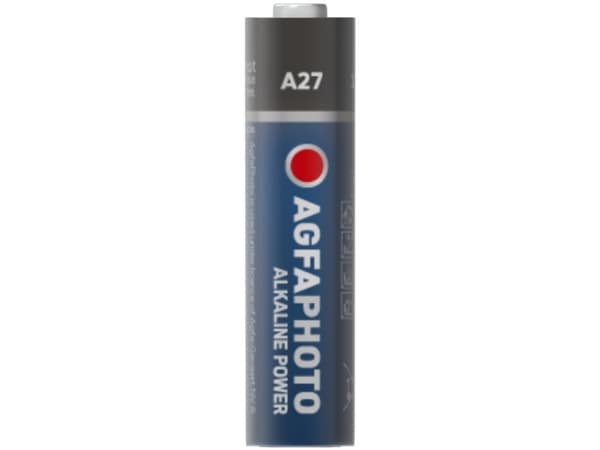 AgfaPhoto 110-804705, Engangsbatteri, A27, Alkalinsk, 12 V, 1 stykker, Sort, Blå, Rød, Hvit | CDON