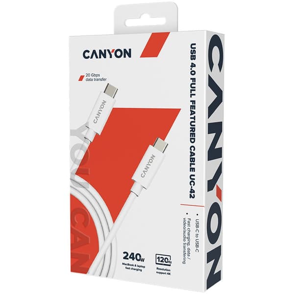 CANYON UC-42, cable, U4-CC-5A2M-E, USB4 TYPE-C to TYPE-C cable assembly ...