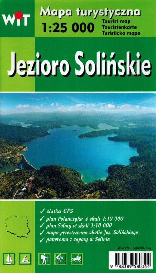 Solinasjön 1:25 000. Solina och Polańczyk. Laminerad turistkarta ...