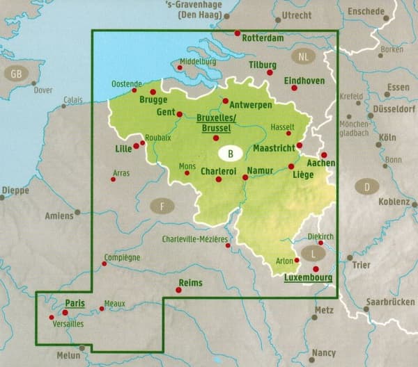 Belgien och Luxemburg 1:300 000. Väg- och turistkarta. 2023 års upplaga ...