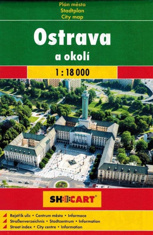 Ostrava och dess omgivningar. Karta. 2025 års upplaga. Shocart | CDON