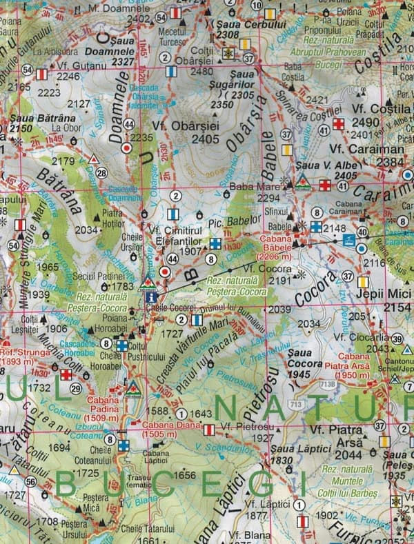 Bucegi Mountains, Leaota 1:70 000 / 1:25 000. Turistkarta MN01 ...