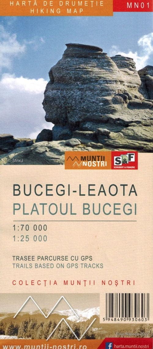 Bucegi Mountains, Leaota 1:70 000 / 1:25 000. Turistkarta MN01 ...