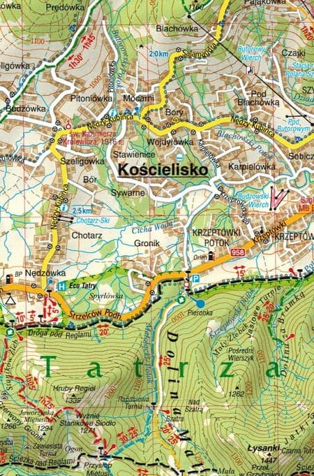Polska och slovakiska Tatrabergen 1:40 000. Turistkarta. Utgåva 2024/ ...