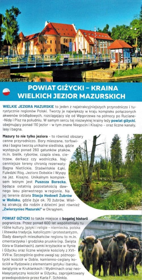 Giżycko län / Giżycko. Turistkarta / Stadsplan. 2025 års upplaga ...