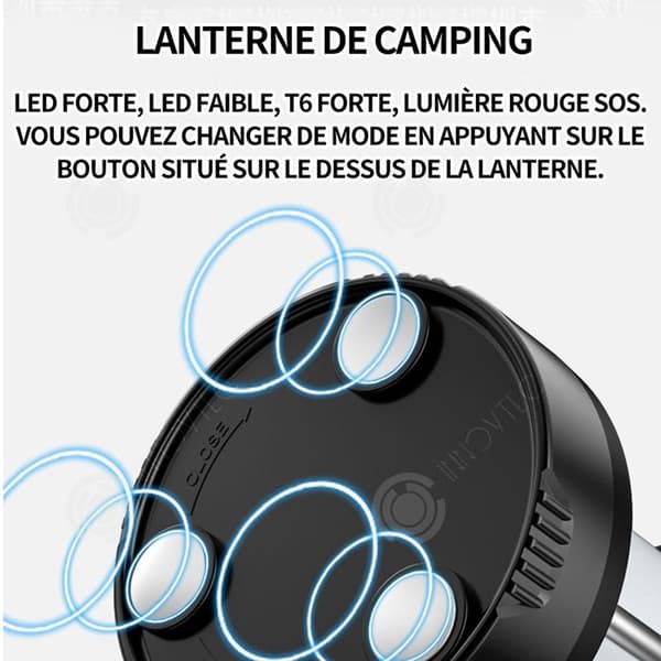 Solenergi 1800mAh - INNOVTEC - uppladdningsbar camping LED-lampa för ...