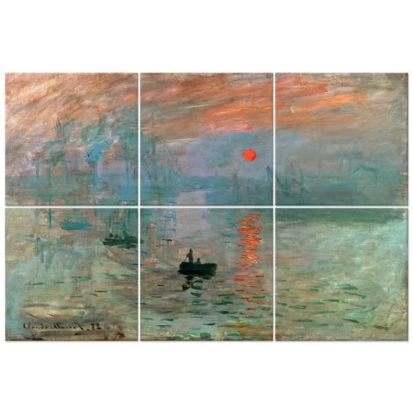 Legendarte - Multi Panel Print Painting. Rising Sun - Claude Monet cm ...