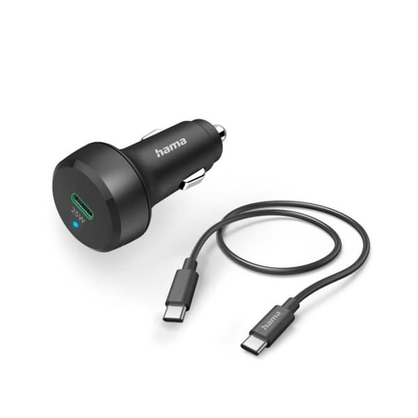 Hama Bil Snabbladdare Med Laddkabel USB-C PD/QC 25W 1 M Svart | CDON