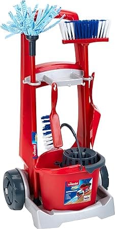 Städvagn | Med skurmopp, hink, sopkvast och mycket annat | Leksak för ...