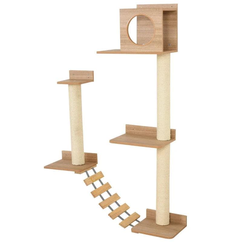 Rootz Wall Scratching Tree Cat Tree Climbing Tree For Cats Multi