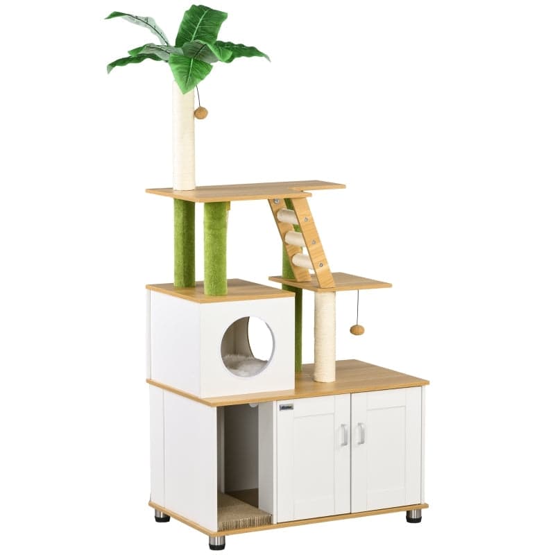 Rootz Pawhut Skrapstolpe Cat Tree Cat Climbing Tower Cat Activity
