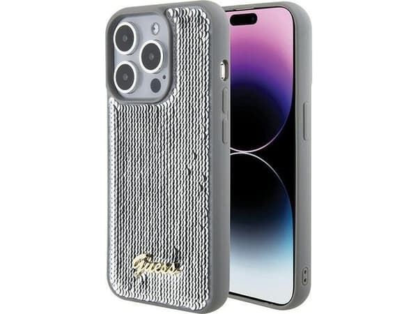 Guess case for iPhone 15 Pro 6,1" GUHCP15LPSFDGSS silver HC Sequin ...