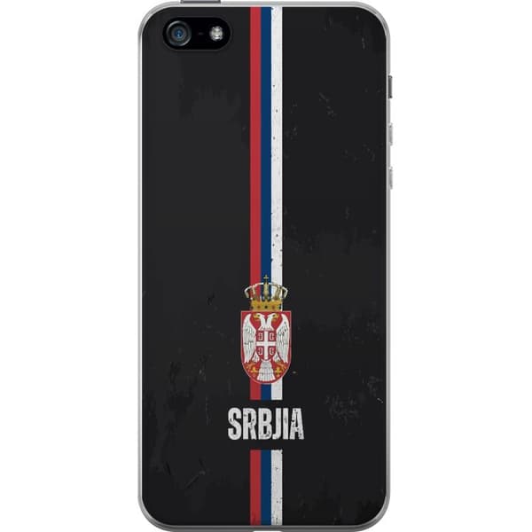 Apple iPhone 5 Gjennomsiktig deksel Serbisk flagg med dobbeltdødsørn og ...