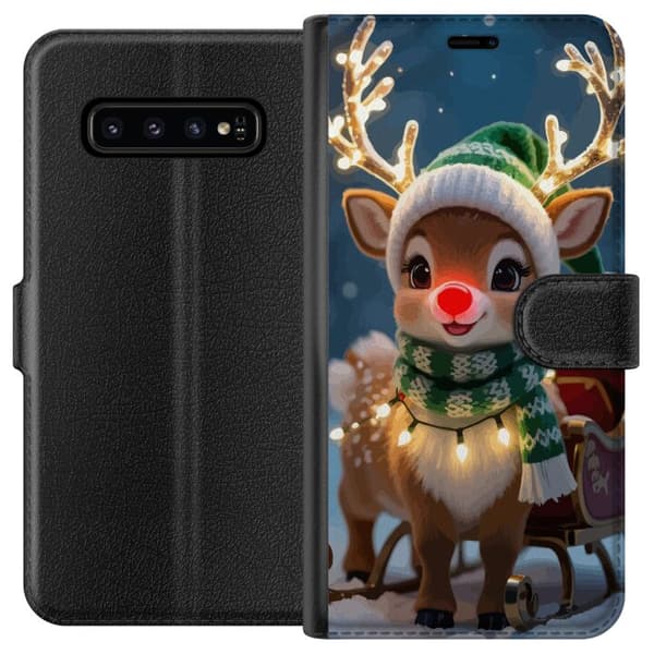 Samsung Galaxy S10 Lommeboketui Festlig reinsdyr med skinnende horn ...