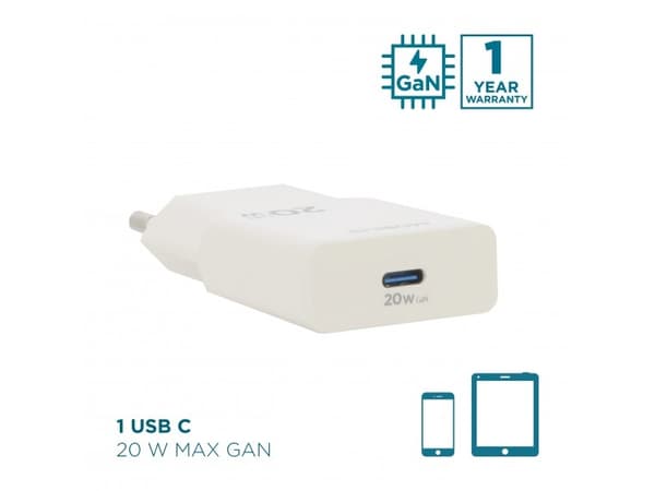 Mobilis - Strömadapter - ultra-kompakt - 20 Watt - PD/PPS, Fast Charge ...