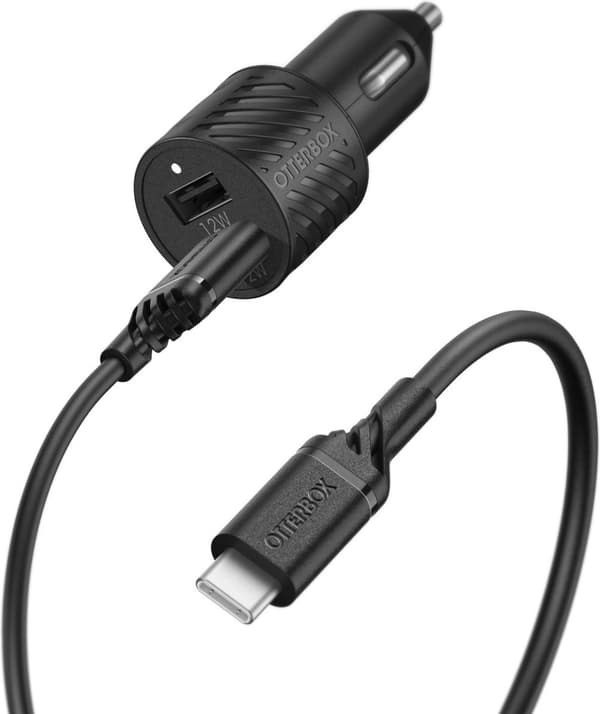 OtterBox 12W USB-A till USB-C Billaddare med Kabel - Svart | CDON