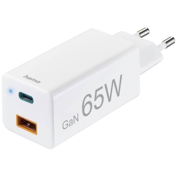HAMA GaN 65W USB-laddare 00201643 - 2 x USB-A, USB-C - Utström 3000 mA ...