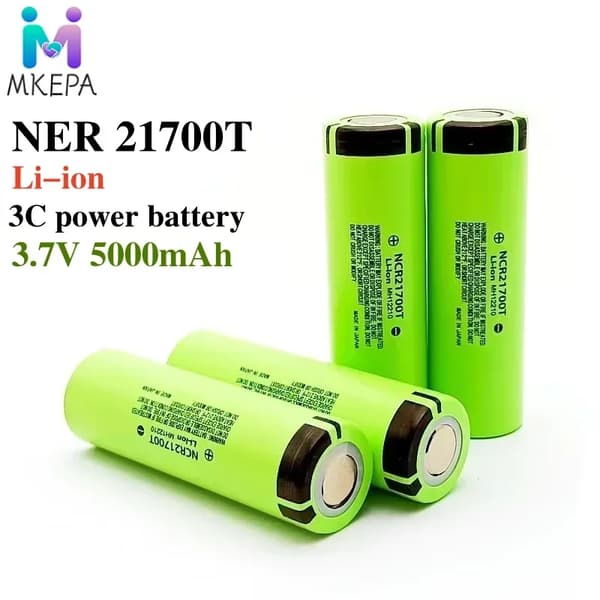 21700 3.7V 5000mAh ladattava akku 3C teho litium-ioni korkeapurkaus ...
