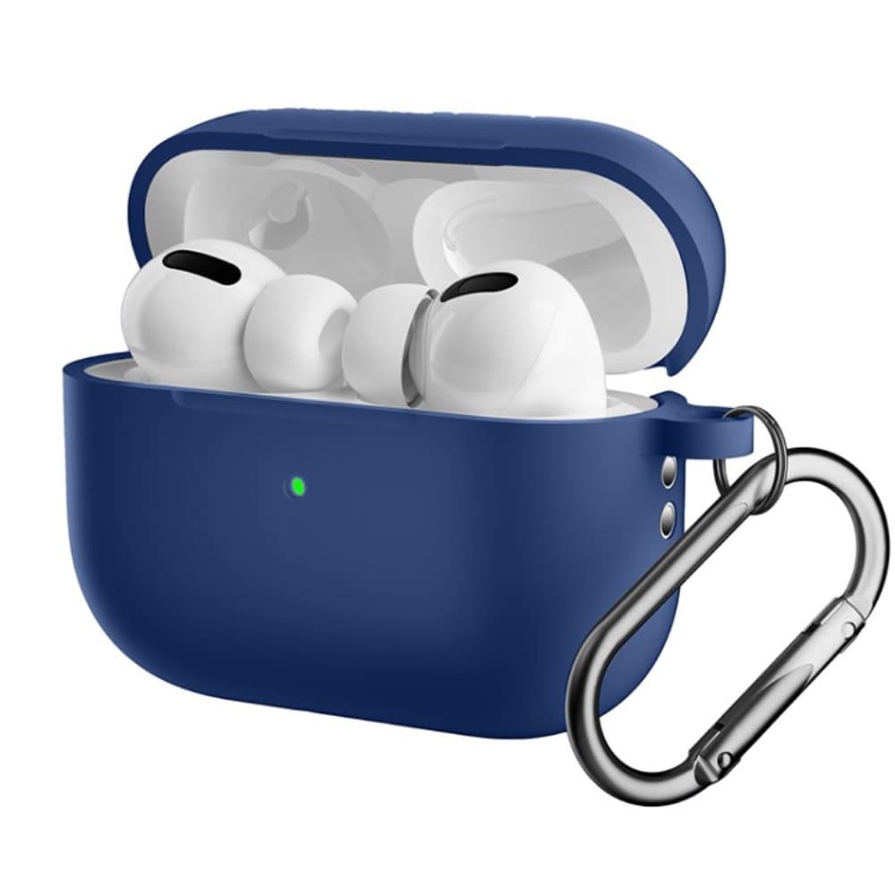 Silikonskal Med Karbinhake Apple Airpods Pro 2 Mörkblå Cdon