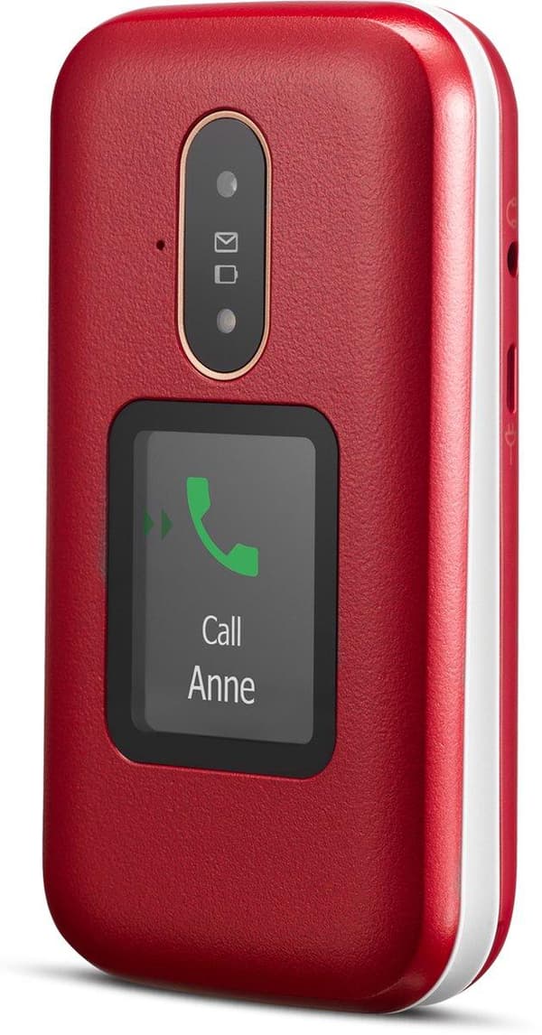 Doro 6880 - 4G enkel foldetelefon til seniorer (rød-hvid) | CDON