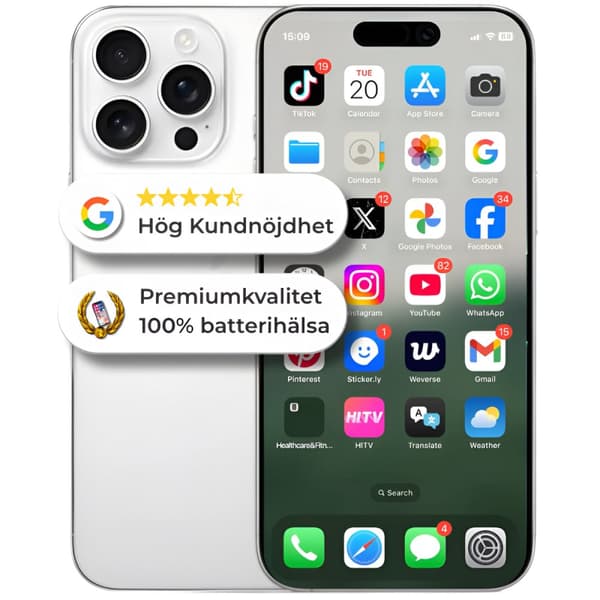 iPhone 16 Pro Max 256GB 100% Batterihälsa Som ny Vit | CDON