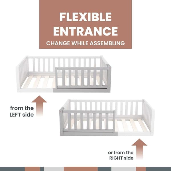 Småbarnsseng, Sengeramme i gulv, Sengeramme i massivt træ, Montessori ...