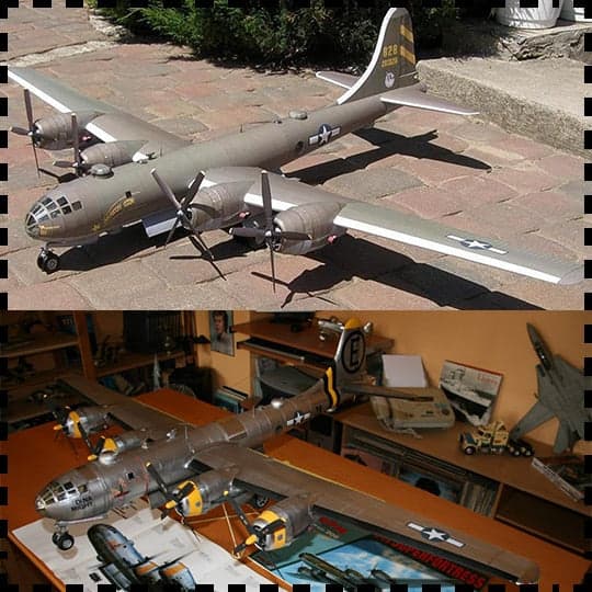 US B29 Superfortress Bomber Paper Craft 1:47 airplane Model | CDON