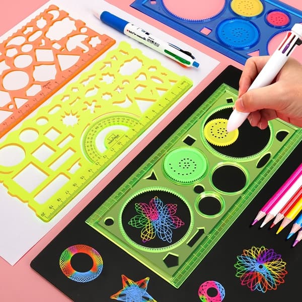 Geometri Spirograf Ritning Schabloner Set Målning Mall Konst Hantverk ...