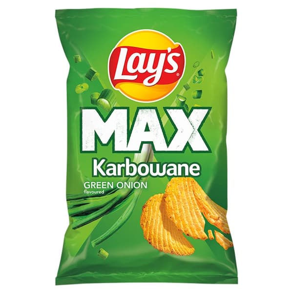 Lay's Max Crimped Potato Chips med salladslökssmak 120 g | CDON