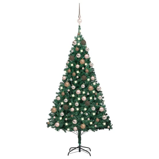 Plastgran Med Led Och Julgranskulor Grön Pvc 180 Cm | CDON